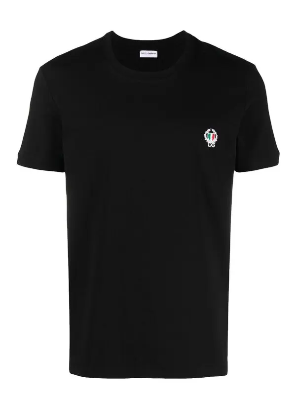 Dolce & Gabbana Logo-embroidered T-shirt - Black