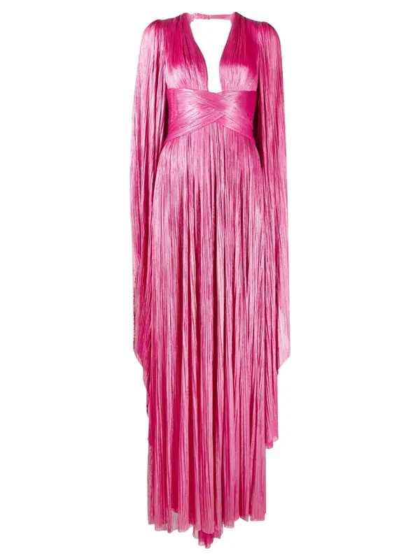 MARIA LUCIA HOHAN Crystal Plunge-neck Gown - Pink