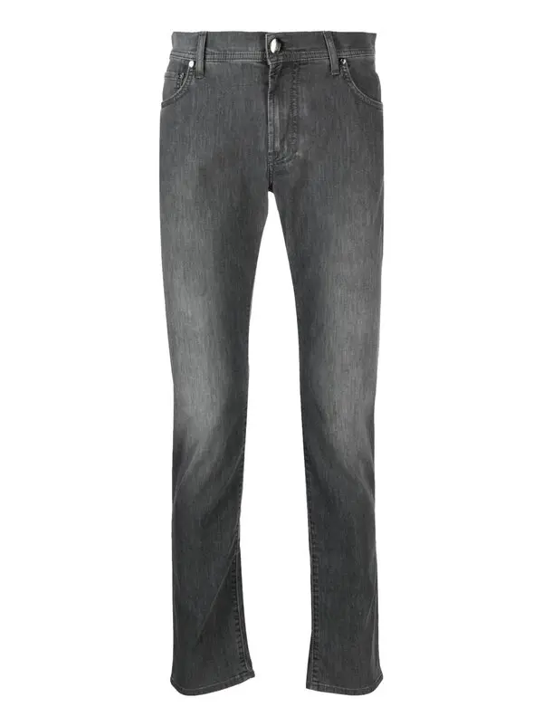 Corneliani Low-rise Straight-leg Jeans - Grey