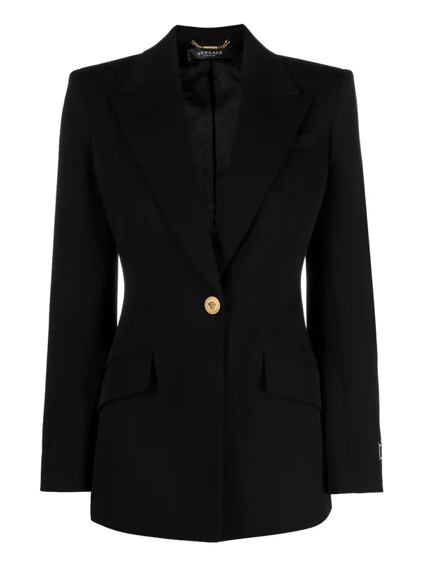 Versace Single-breasted Wool Blazer - Black