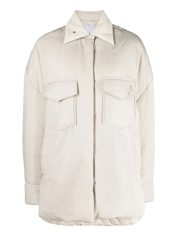 Attico Padded Oversized Coat - Neutrals