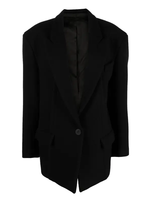 Attico Glen Single-breasted Blazer - Black