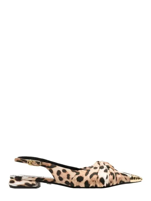 Roberto Cavalli Leopard-print Slingback Ballerinas - Neutrals