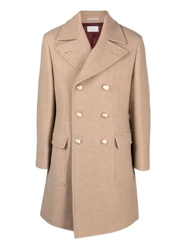 Brunello Cucinelli Double-breasted Wool-blend Coat - Neutrals