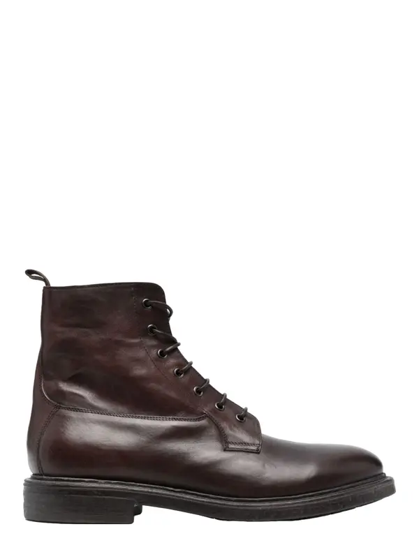 Moma Polacco Lace-up Leather Boots - Brown