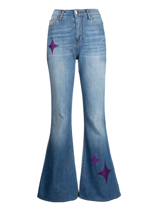 MADISON.MAISON Star-print Flared Jeans - Blue