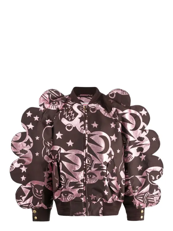 WALTER VAN BEIRENDONCK Wings Oversized Bomber Jacket - Brown