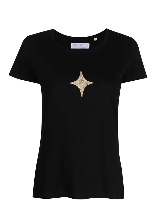 MADISON.MAISON Star-print Jersey T-shirt - Black