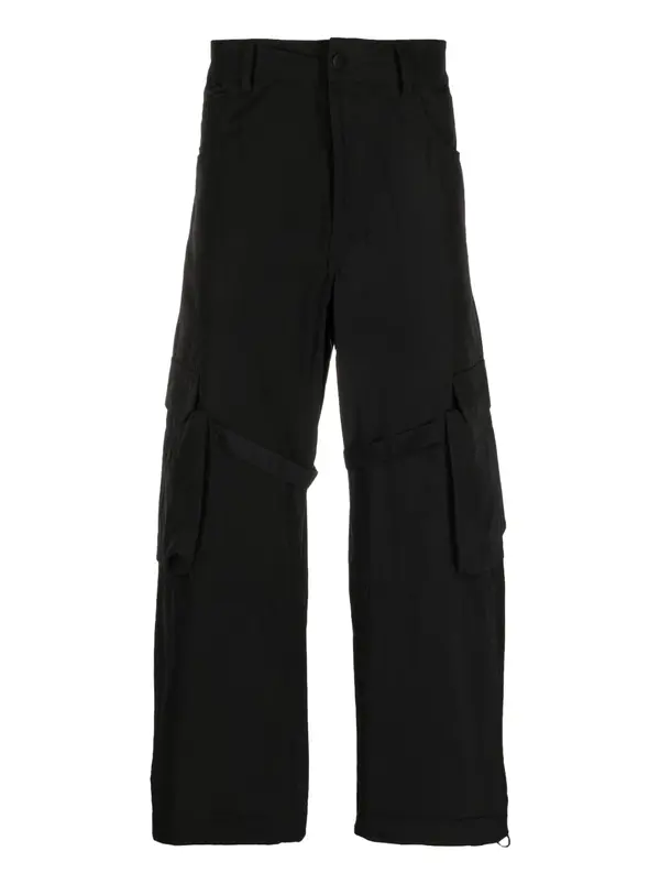 44 LABEL GROUP Cargo-pocket Cotton-blend Trousers - Black