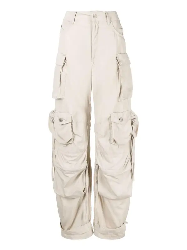Attico High-waisted Cargo Trousers - Neutrals