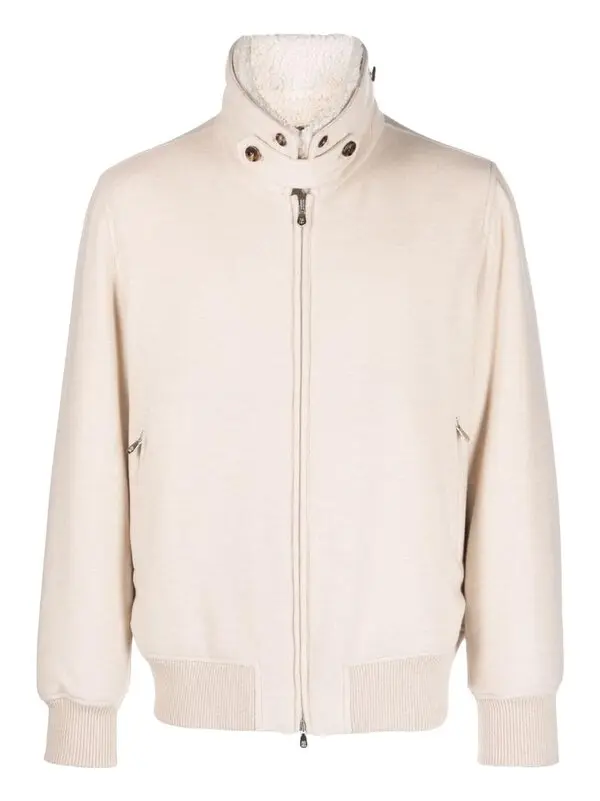 Brunello Cucinelli Padded Bomber Jacket - Neutrals
