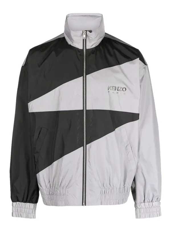 Kenzo Two-tone Logo-print Lightweight Jacket - Grey