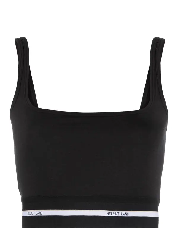 Helmut Lang Logo-band Cropped Top - Black