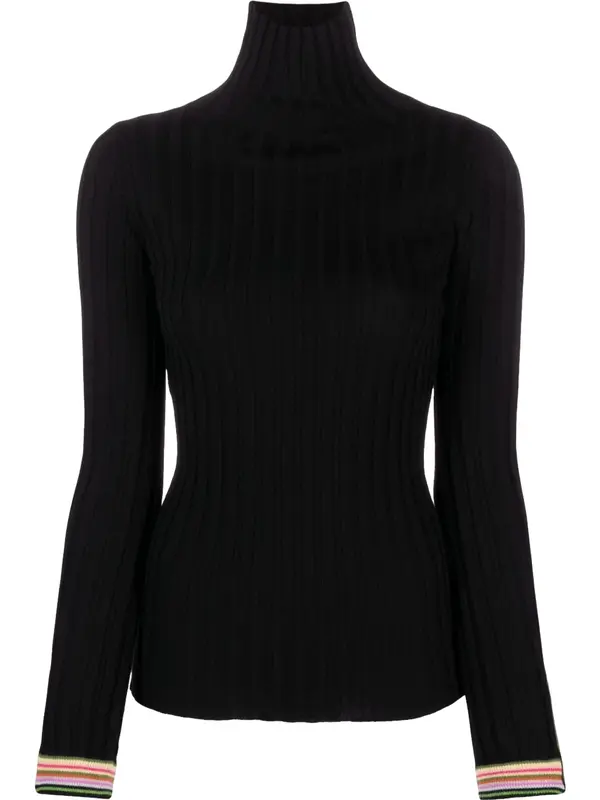 Etro Striped-edge Wool Jumper - Black