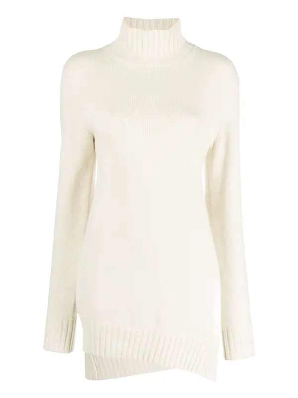 JIL SANDER Asymmetric-hem Jumper - Neutrals