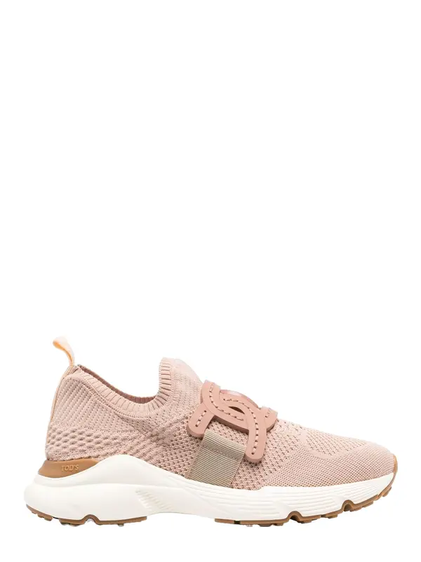 TOD'S Chain-embellished Woven Sneakers - Pink