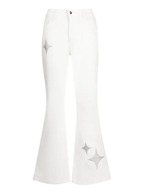 MADISON.MAISON Star-print Flared Jeans - White