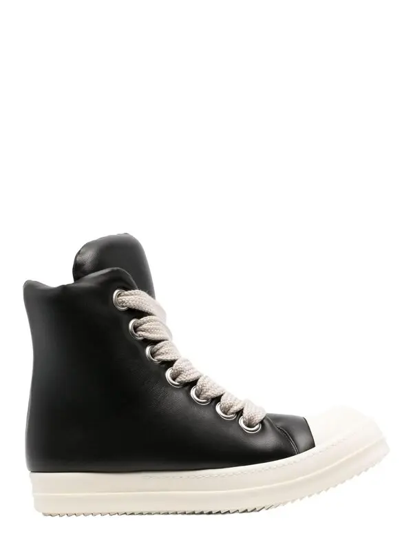 Rick Owens Leather High-top Sneakers - Black