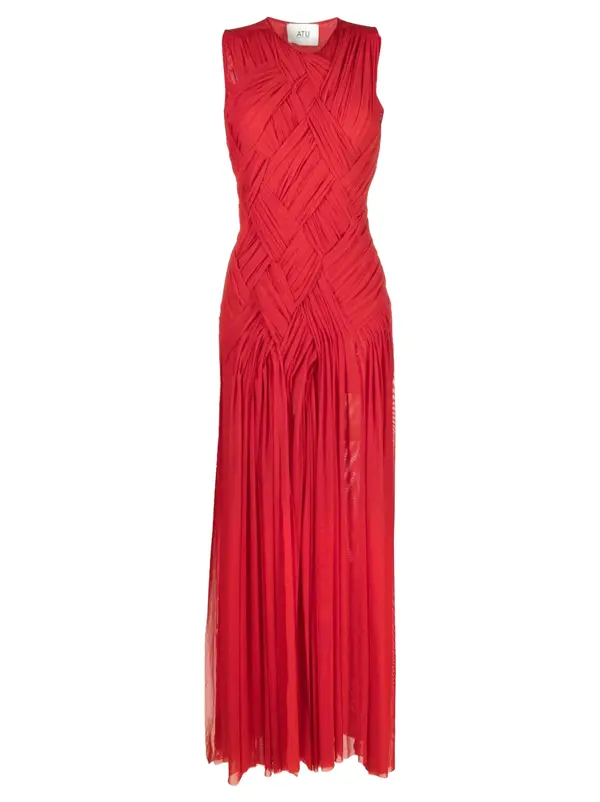 ATU BODY COUTURE Braided Maxi Dress - Red