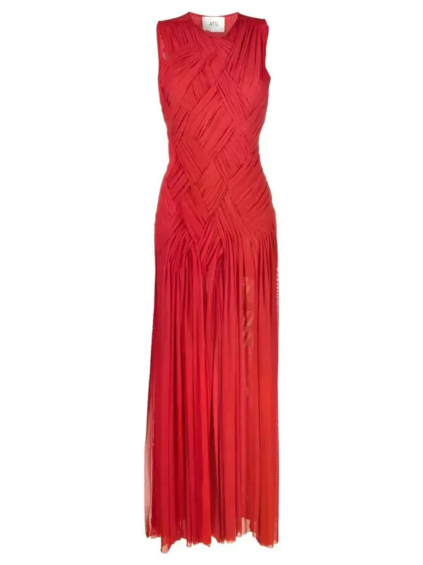 ATU BODY COUTURE Braided Maxi Dress - Red