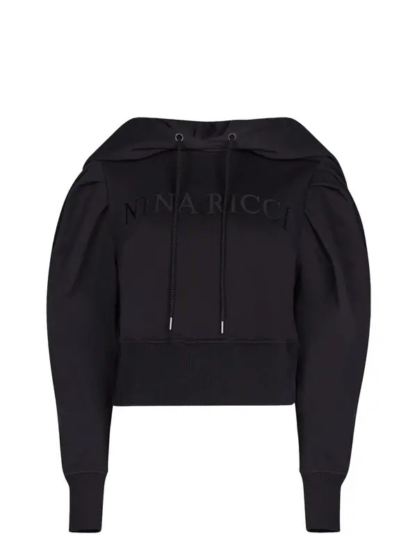 Nina Ricci Logo-embroidered Hoodie - Black