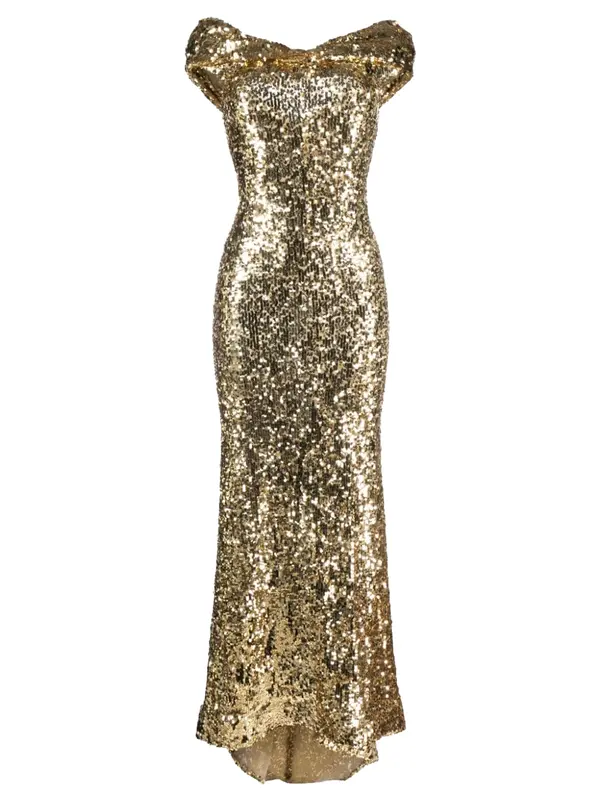 ATU BODY COUTURE Sequin-embellished Gown - Gold