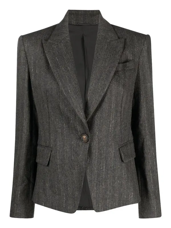 Brunello Cucinelli Single-breasted Blazer - Grey