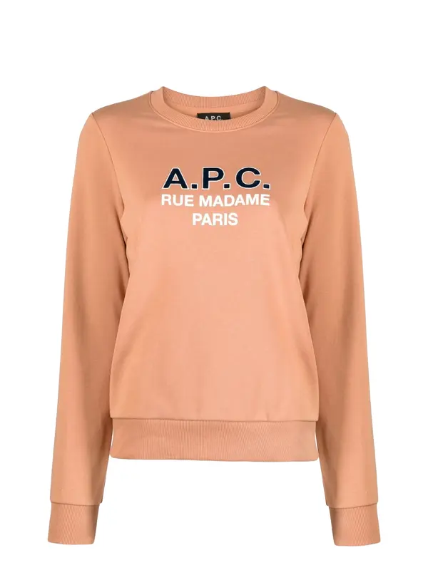 A.p.c. Madame Logo-print Cotton Sweatshirt - Pink