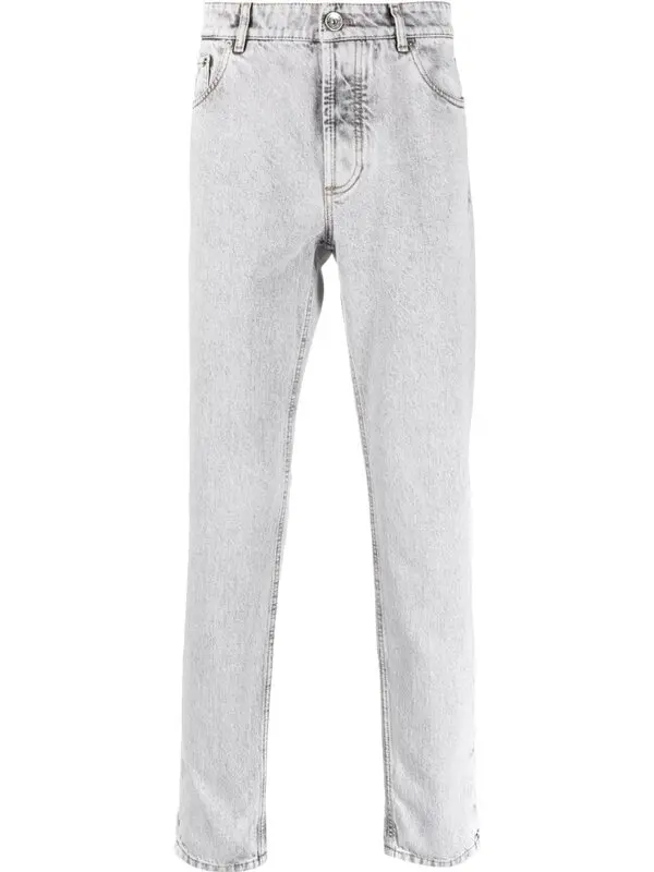 Brunello Cucinelli Mid-rise Tapered-leg Jeans - Grey