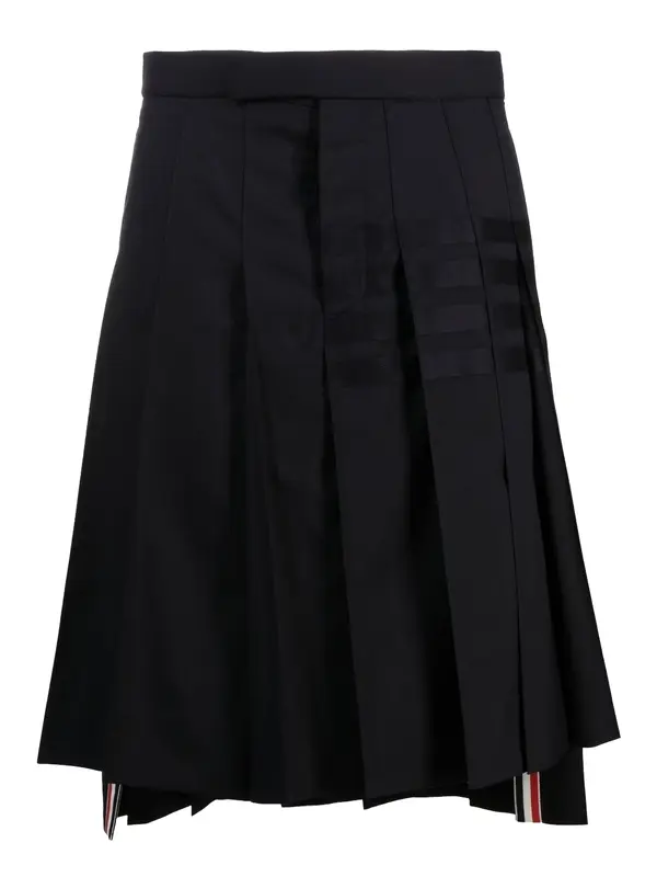 Thom Browne 4-bar Woollen Pleated Skirt - Blue