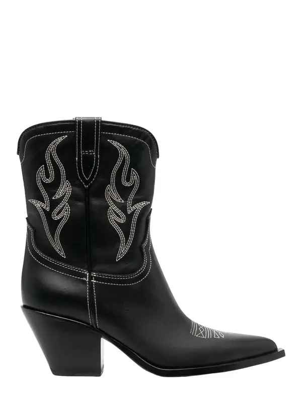 SONORA Perla Leather Ankle Boots - Black