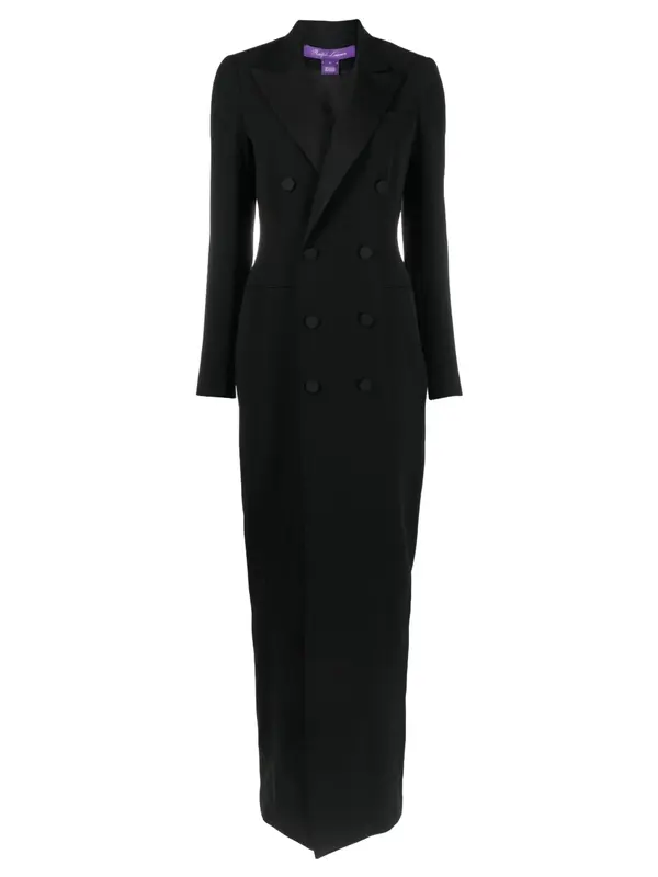Ralph Lauren Double-breasted Suit Maxi Dress - Black