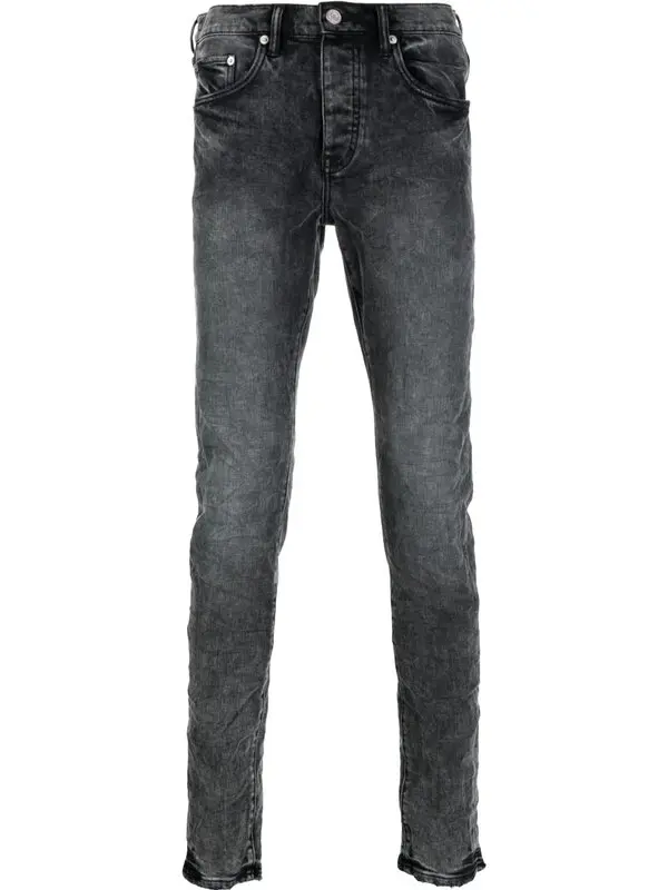 PURPLE BRAND Stonewashed Mid-rise Jeans - Grey