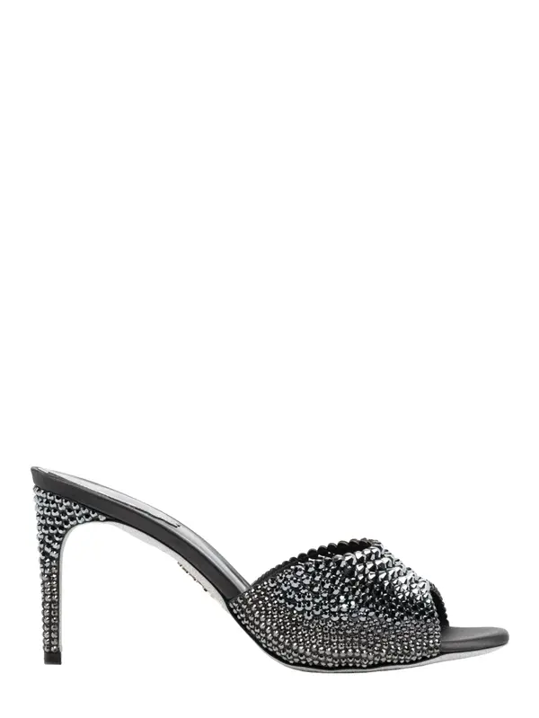 Rene Caovilla 70mm Crystal-embellished Leather Sandals - Black