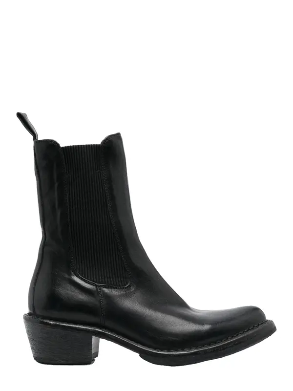 Moma Pointed-toe Leather Ankle Boots - Black