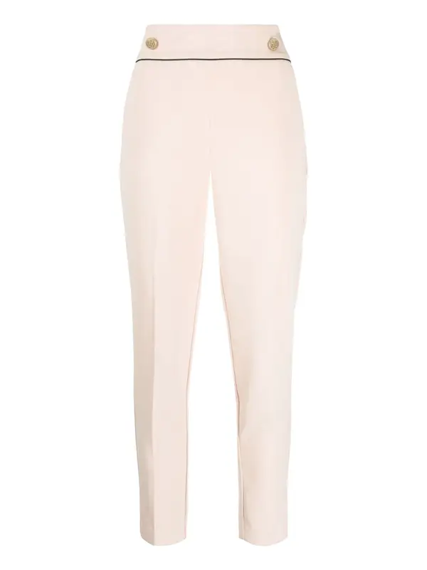 Liu Jo Button-embellished Cropped Trousers - Pink
