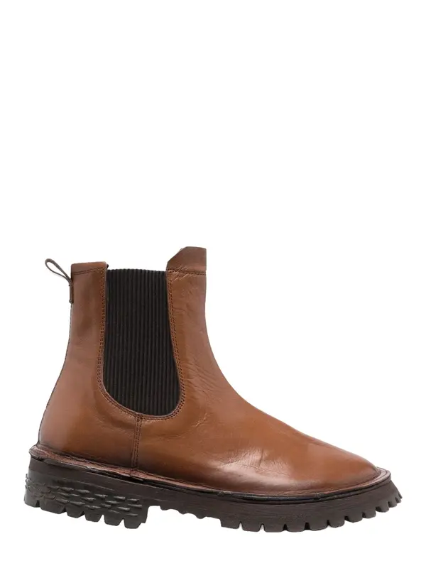 Moma Ankle Leather Boots - Brown