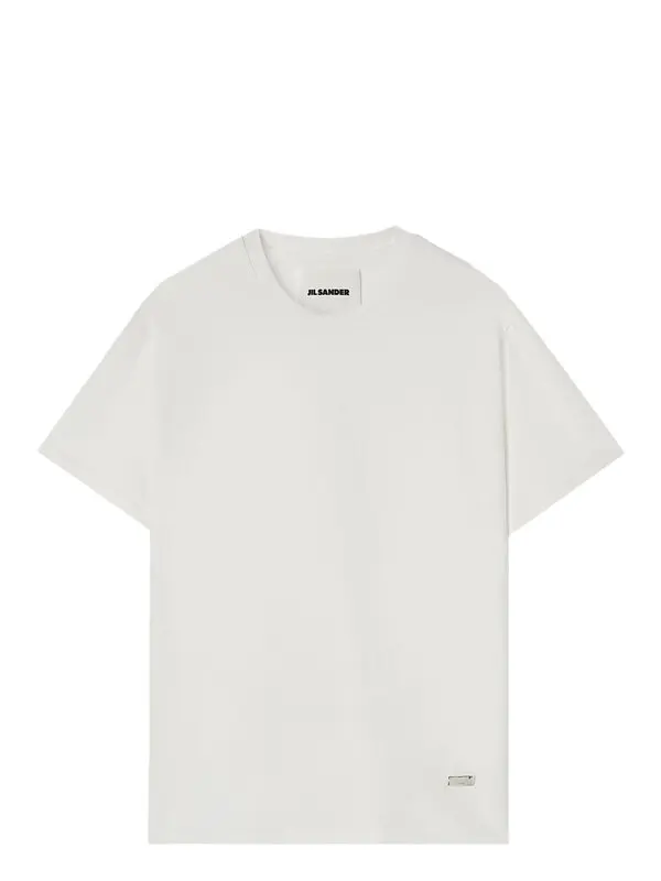 JIL SANDER Logo-plaque Cotton T-shirt - White