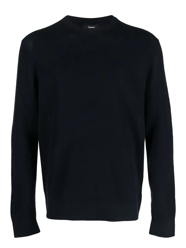 Theory Crew-neck Jumper - Blue