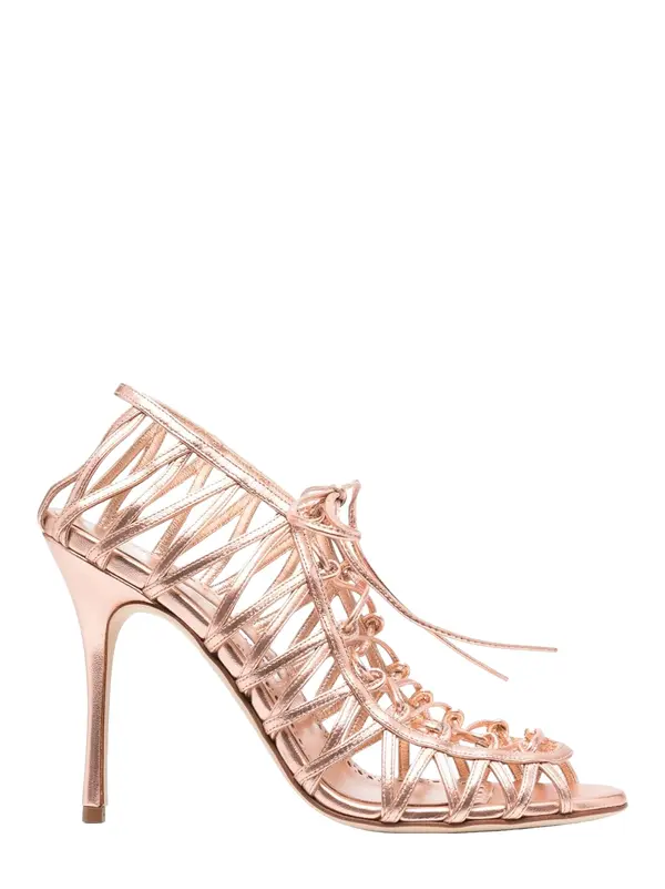 Manolo Blahnik Hamza 100mm Strappy Sandals - Pink