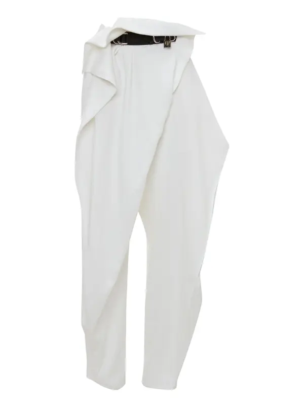 JW Anderson Folded-waist Straight Trousers - White