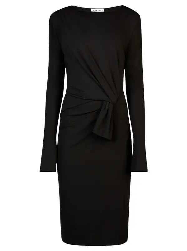 Nina Ricci Bow-detailing Long-sleeve Dress - Black