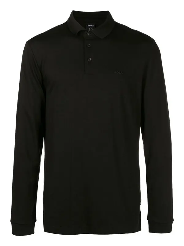 BOSS Long-sleeved Polo Shirt - Black