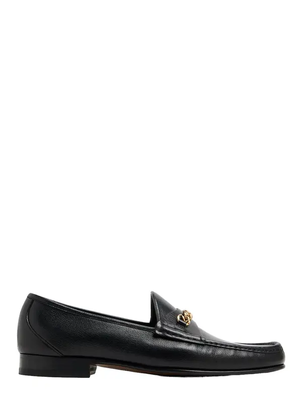 TOM FORD Chain-link Leather Loafers - Black