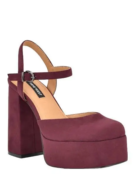 Nine West Stacie Platform Pumps - Dark Red