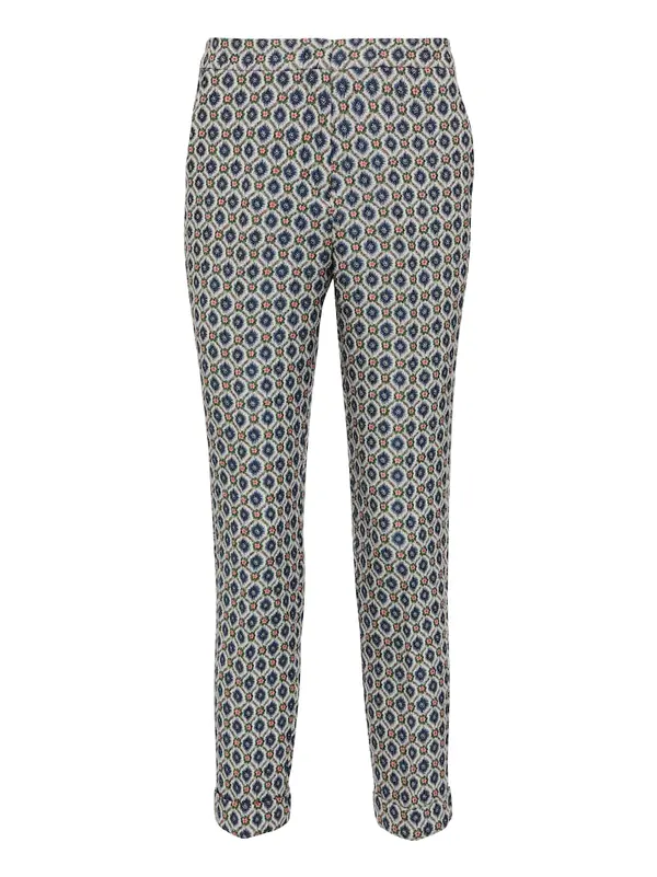 Etro Jacquard Straight Leg Trousers - Blue