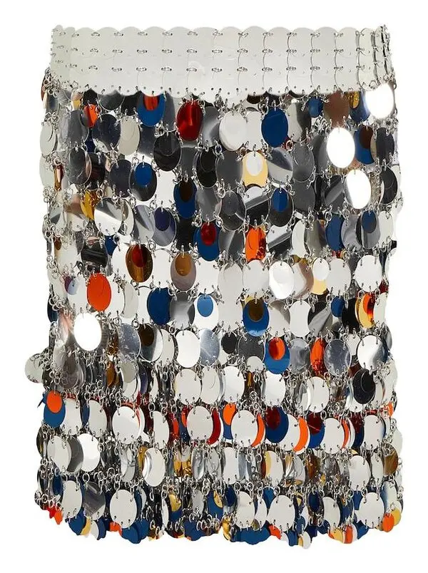 Rabanne Embellished Mini Skirt - Silver