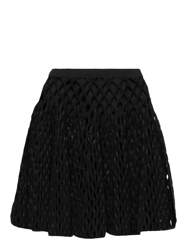Alaïa High-rise Open-knit Miniskirt - Black