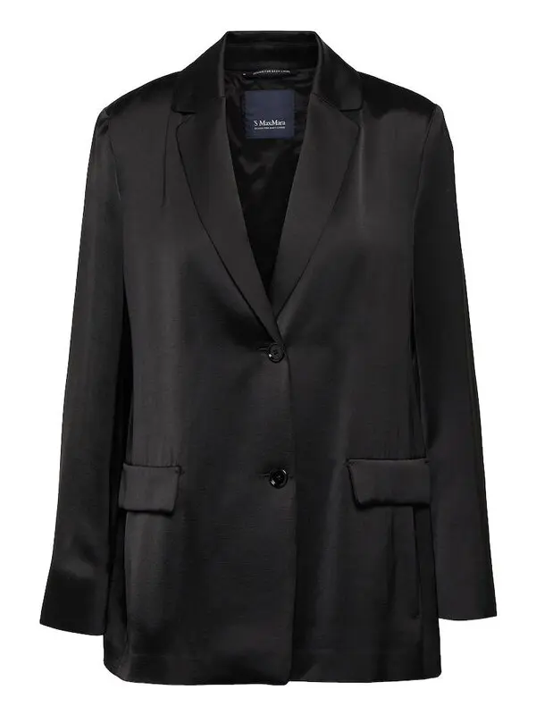 Max Mara Bernini Satin Blazer - Black
