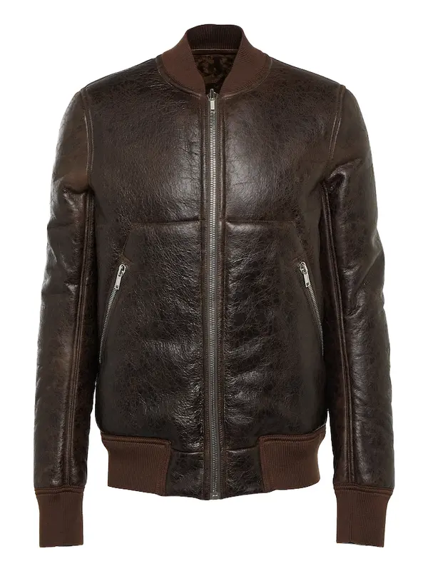 Rick Owens Leather And Shearling Jacket - Brown